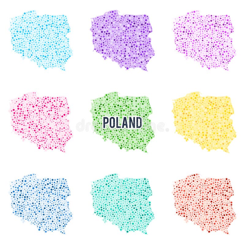 Vector Dotted Colourful Map of Poland. Stock Illustration ...