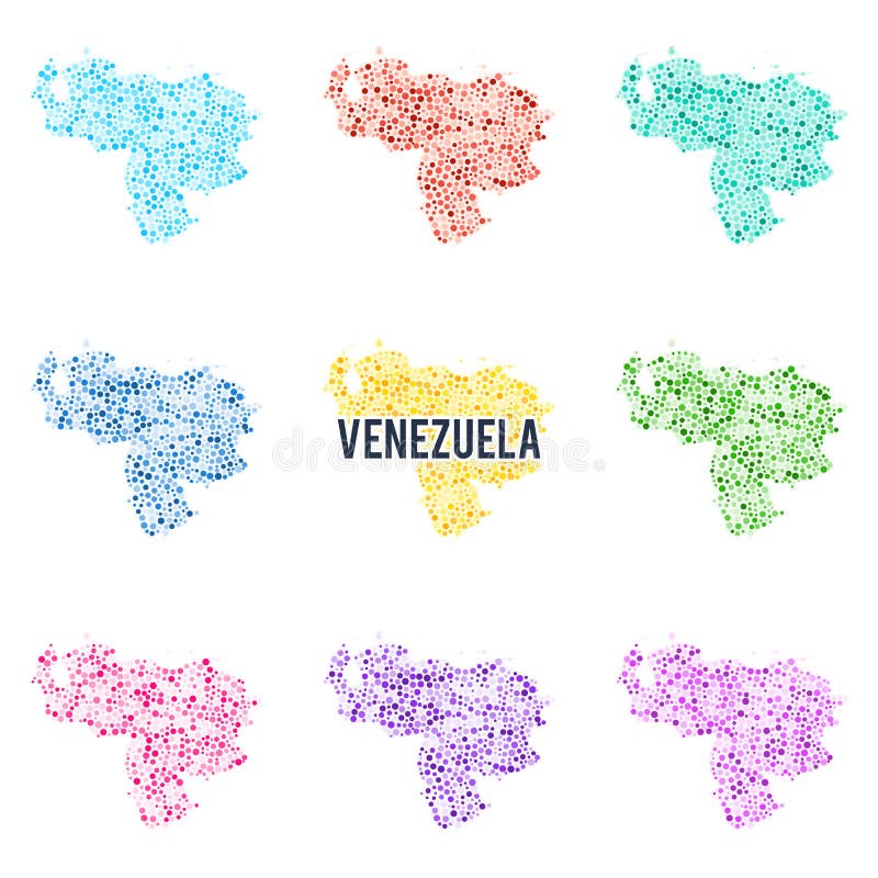 Vector Dotted Colourful Map of Venezuela. Stock Illustration ...