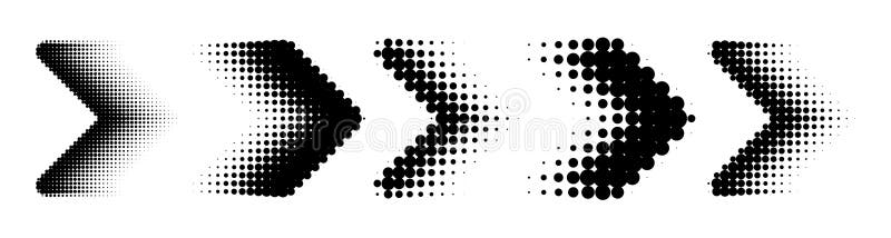Vector Dotted Gradient Arrows. Vector Isolated Elements Stock Vector ...