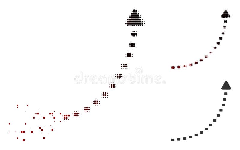 Fragmented Pixel Halftone Dotted Growth Line Icon Stock Vector ...
