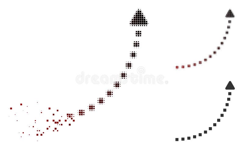 Disintegrating Pixel Halftone Dotted Growth Line Icon Stock Vector ...