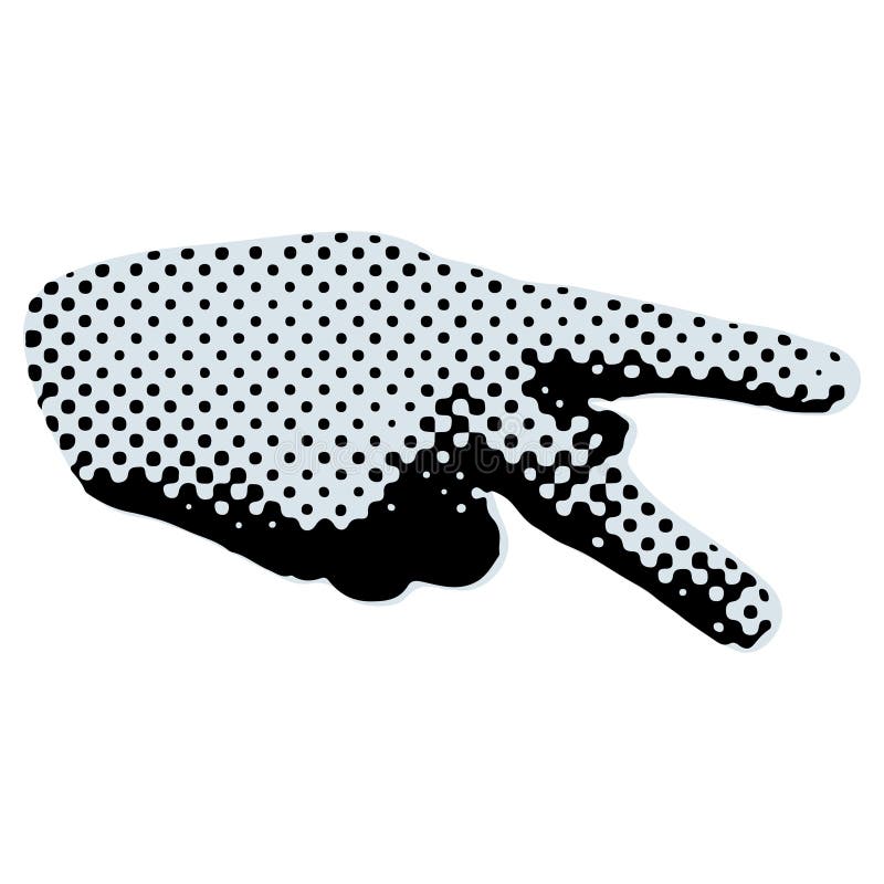 Vector Dotted Halftone Hand with Sign Language Gesture Stock ...