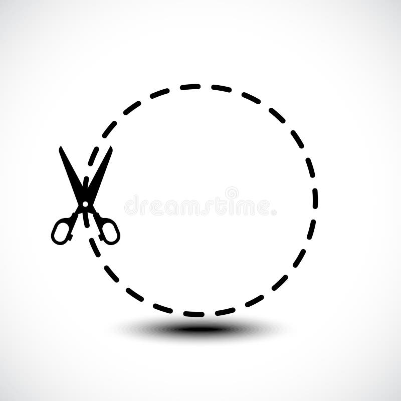 Vector Dotted Lines with Scissor Icon Set Stock Vector - Illustration ...
