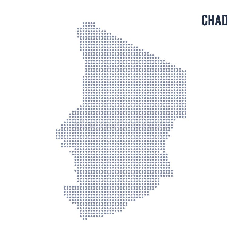 Vector Dotted Map of Chad Isolated on White Background . Stock ...