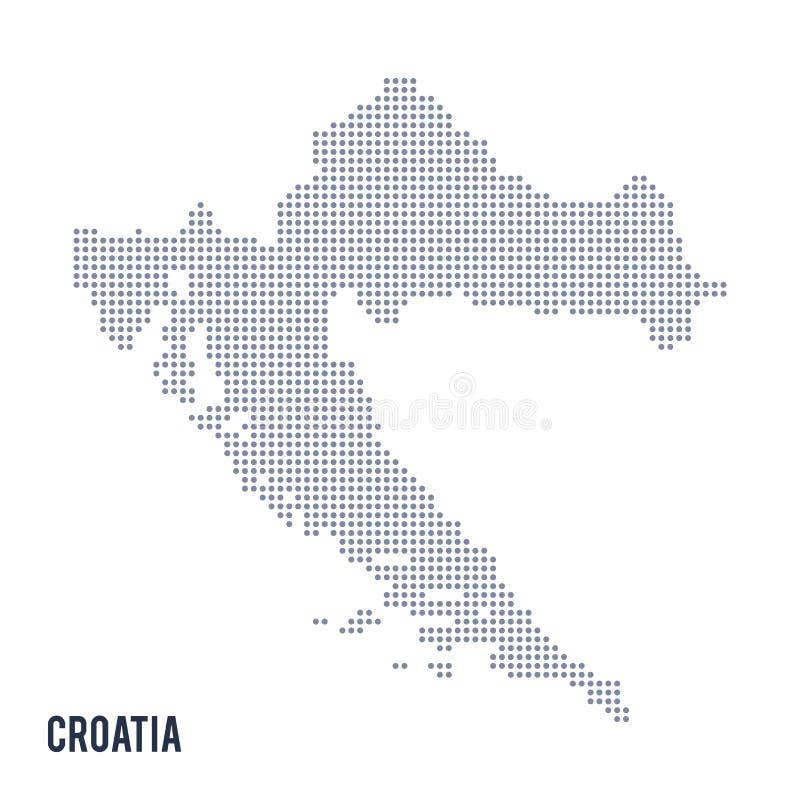 Vector Map of Croatia Isolated on White Background. Stock Illustration ...