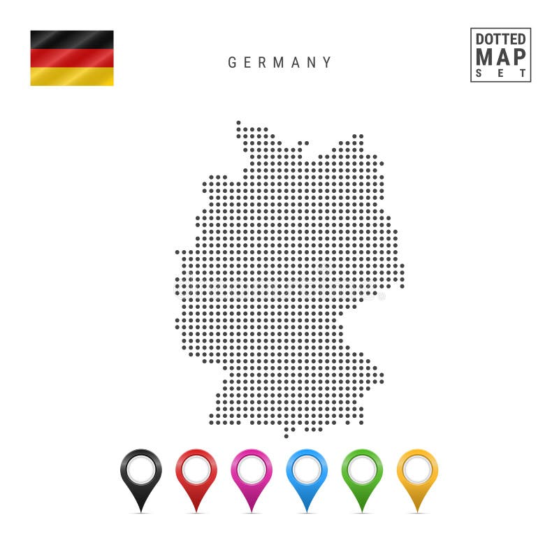 Germany Simple Outline Map with Yellow Direction Guide Arrows. Stock ...