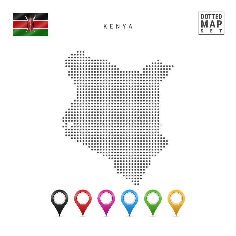 Kenya Editable Outline Map. Vector Illustration Stock Vector ...