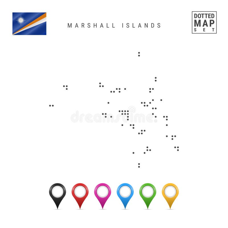 Vector Dotted Map of Marshall Islands. Simple Silhouette of Marshall ...