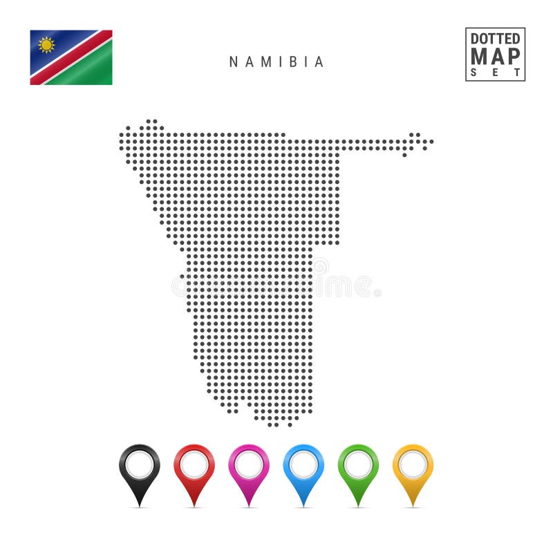 Vector Dotted Map of Namibia. Simple Silhouette of Namibia. National ...