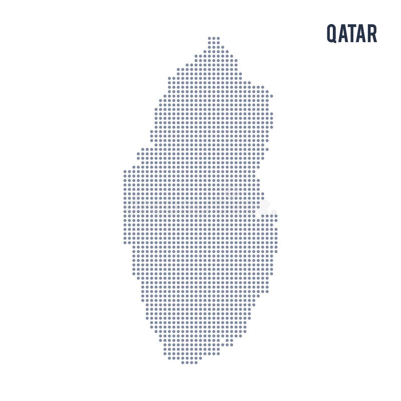 Vector Dotted Map of Qatar Isolated on White Background . Stock Vector ...