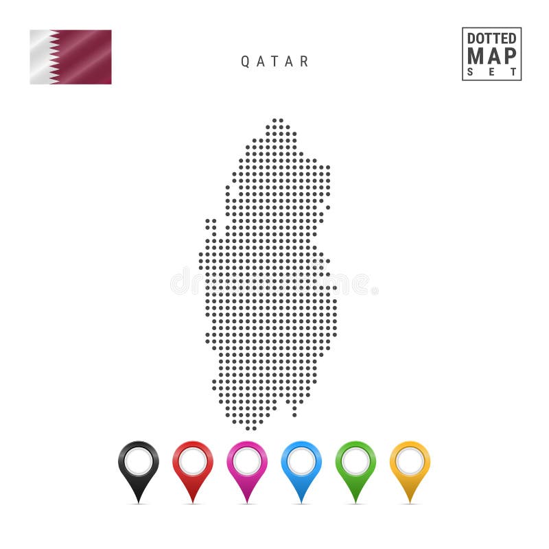 Vector Dotted Map of Qatar. Simple Silhouette of Qatar. the National ...