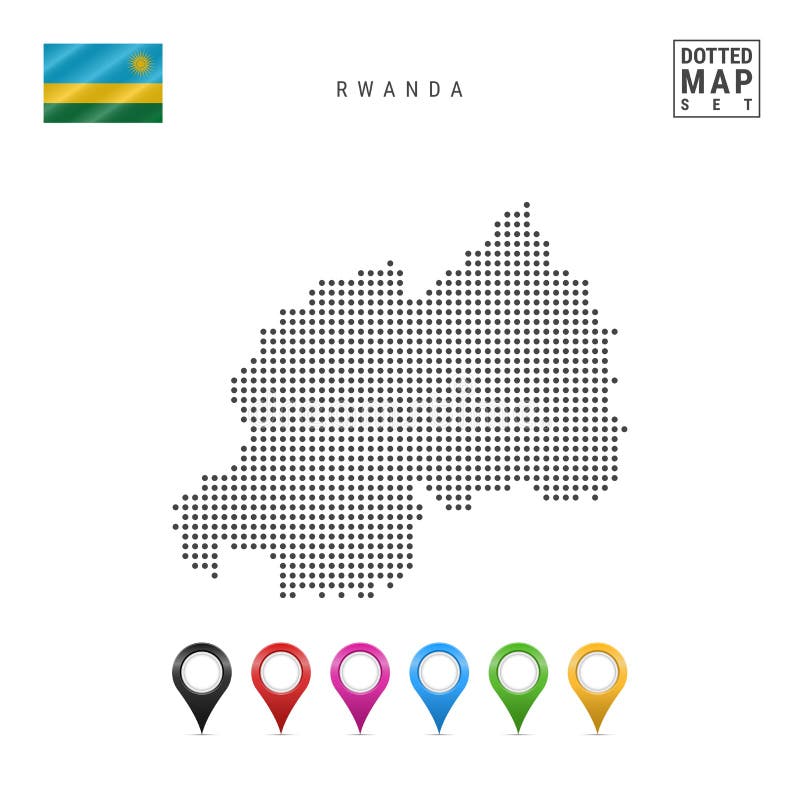 Vector Dotted Map of Rwanda. Simple Silhouette of Rwanda. the National ...