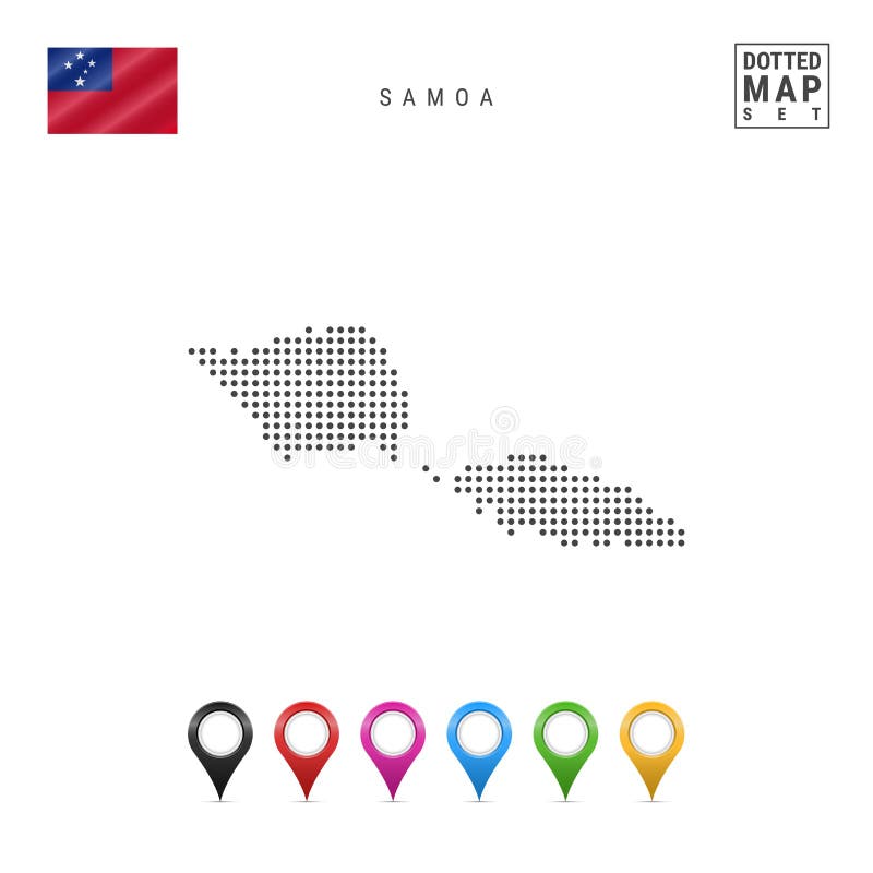 Vector Dotted Map of Samoa. Simple Silhouette of Samoa. the National ...