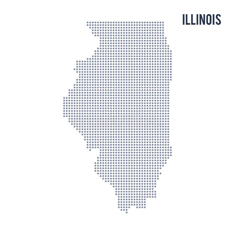 Vector Dotted Map State of Illinois Isolated on White Background ...