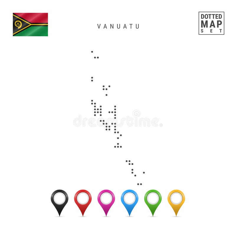 Vector Dotted Map of Vanuatu. Simple Silhouette of Vanuatu. National ...