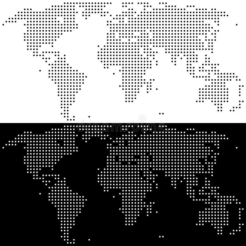 Vector Dotted World Map. Abstract Simple Map Stock Illustration ...