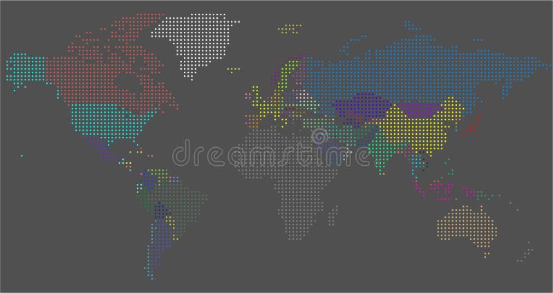 Vector Dotted World Map. a Political Map of the World Stock Vector ...