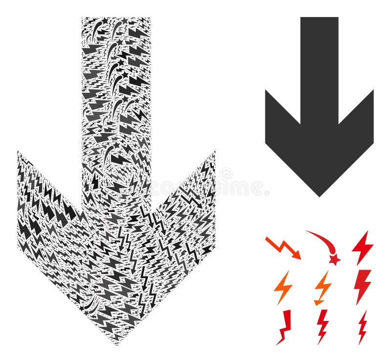 Vector Down Arrow Direction Composition Icon of Electric Items Stock ...