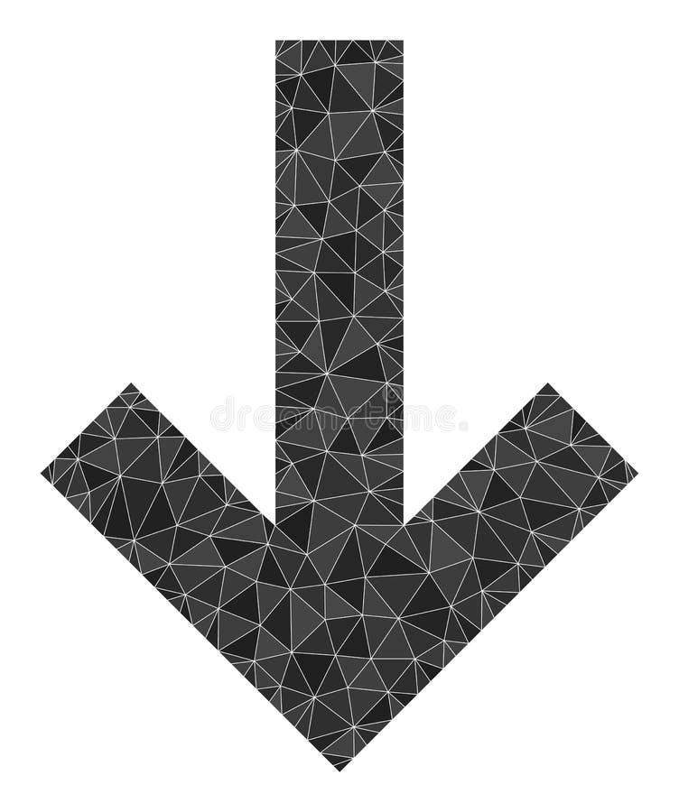 Vector Down Direction Arrow Triangle Filled Icon Stock Vector ...