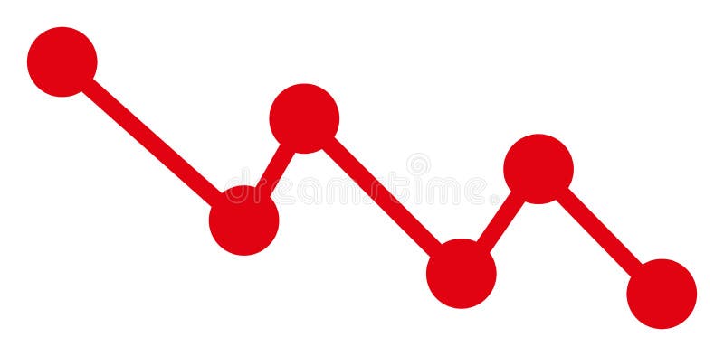 Vector Down Trend Flat Icon Illustration Stock Vector - Illustration of ...