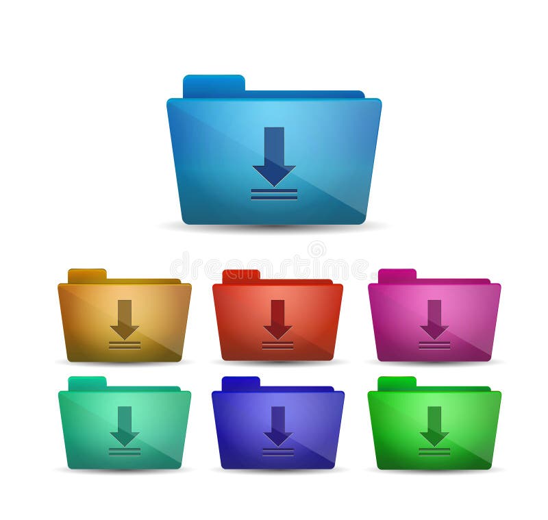 Vector download folder stock illustration. Illustration of organize ...