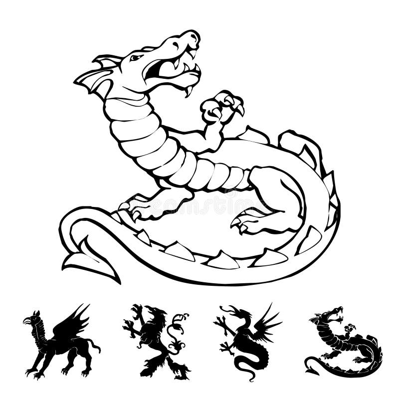 Heraldic lion vector stock vector. Illustration of medieval - 18696580