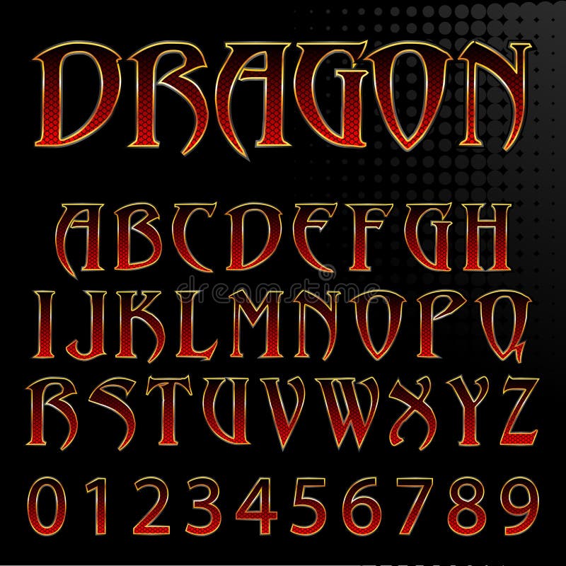 Vector dragon style font stock vector. Illustration of silver - 35693206 Vector dragon style font stock vector. Illustration of silver - 35693206