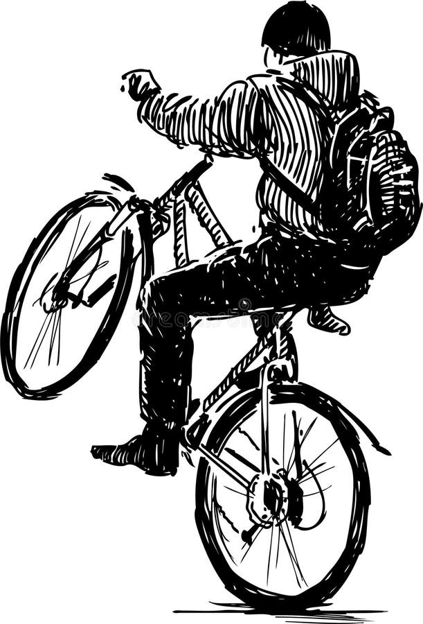 Stick figure cycling stock vector. Illustration of activity - 35357676