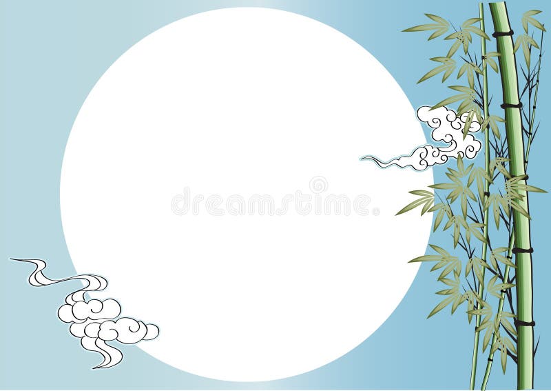 Vector Drawing Bamboo with Circle Border Stock Vector - Illustration of ...