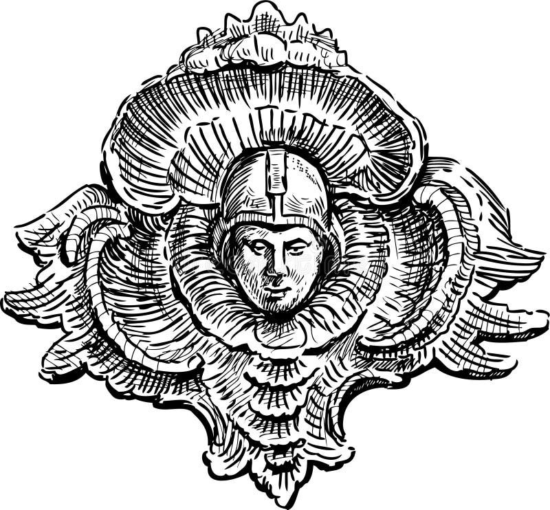 Baroque Architectural Element Stock Vector - Illustration of border ...