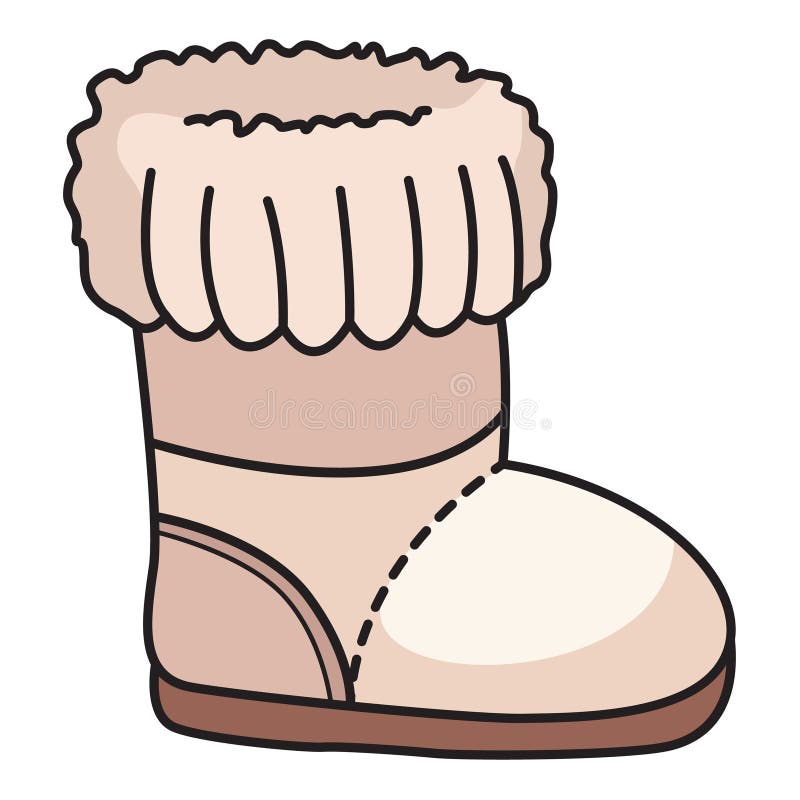 A Vector Drawing of a Beige Ugg Boot Stock Illustration - Illustration ...