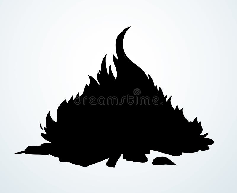 Vector Drawing. Big Camp Fire Stock Vector - Illustration of fire ...