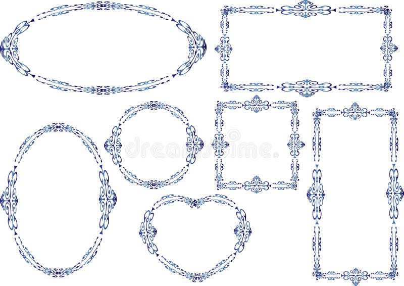Vector Drawing Border Frame Set Stock Vector - Illustration of painting ...