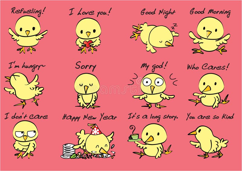 Vector drawing chicks set stock illustration. Illustration of vector ...