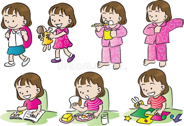Vector Drawing Childrens Life Set Stock Illustrations – 961 Vector ...