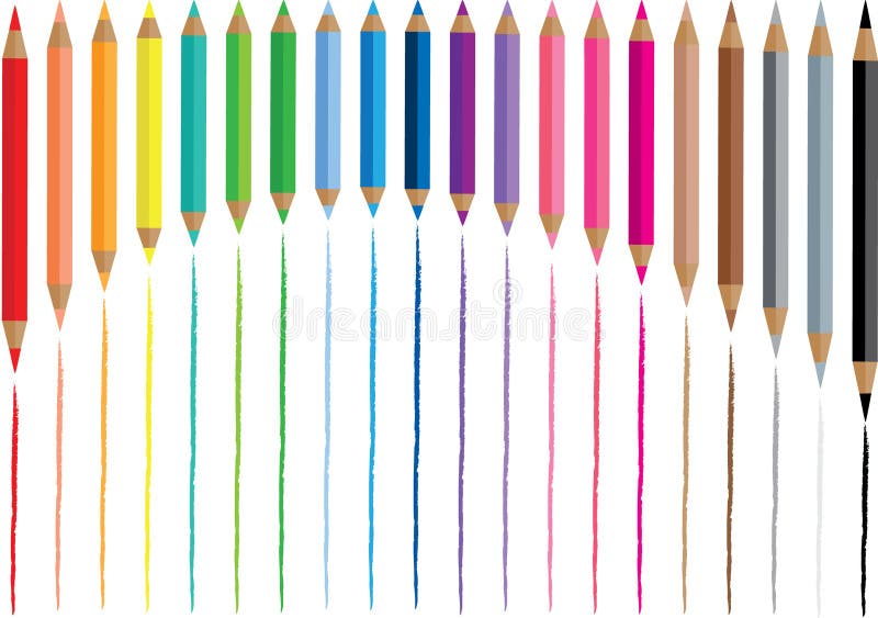 Vector Drawing Color Pencil Set Stock Vector - Illustration of ...