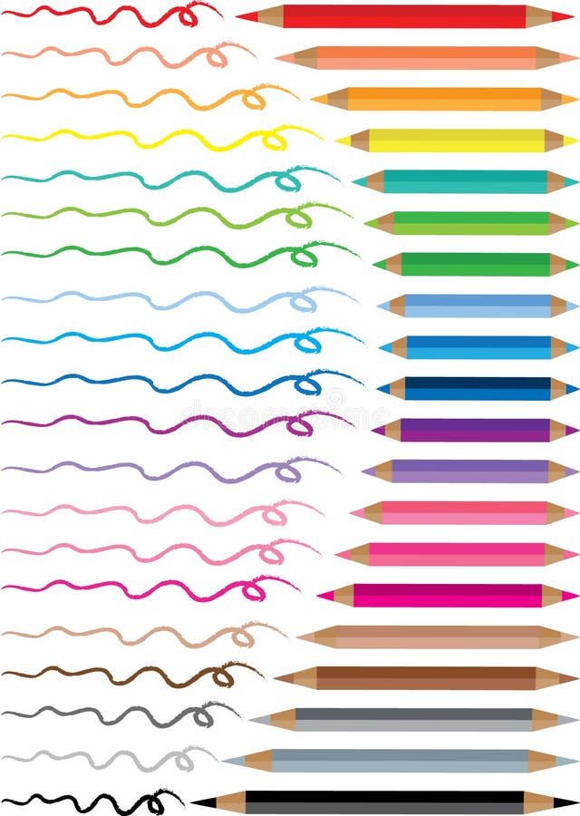 Vector Drawing Color Pencil Set Stock Vector - Illustration of square ...