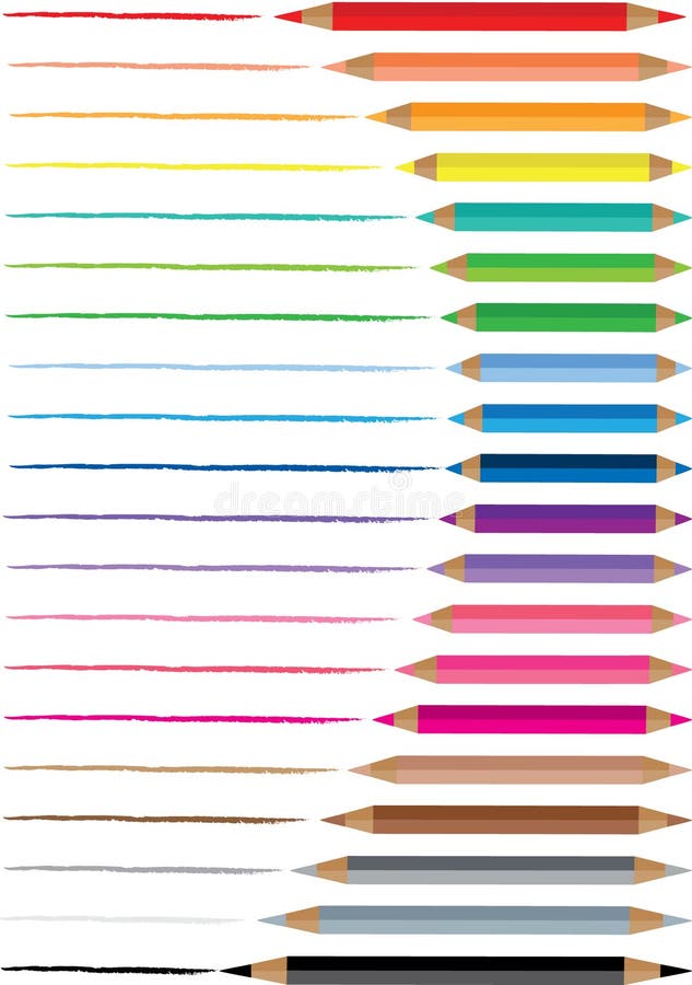 Vector Drawing Color Pencil Set Stock Vector - Illustration of design ...