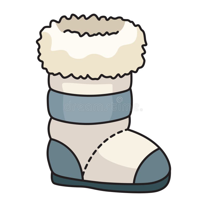 A Vector Drawing of a Cozy Blue Ugg Boot Stock Vector - Illustration of ...