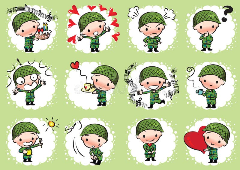 Vector drawing cute army stock vector. Illustration of beautiful - 84761245