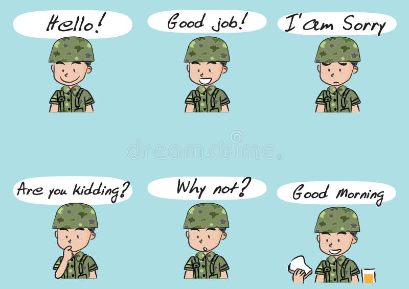 Vector drawing cute army stock vector. Illustration of high - 84762116