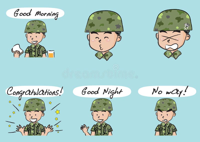 Vector drawing cute army stock vector. Illustration of scard - 84766529