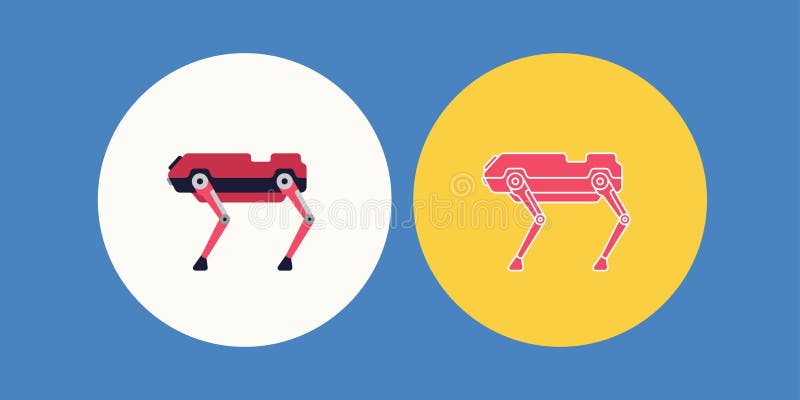 Vector Drawing of a Cyber Dog. a Robot that Can Move on the Ground on ...
