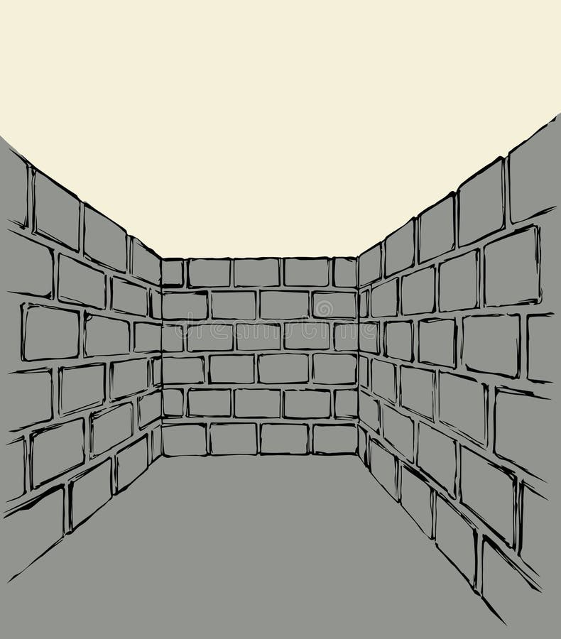 Vector Drawing of Dead End Wall Stock Vector - Illustration of passage ...