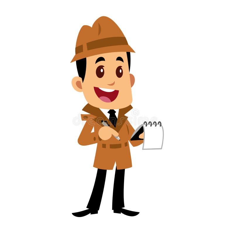 Detective With A Notepad And Pen Stock Vector - Illustration of ...