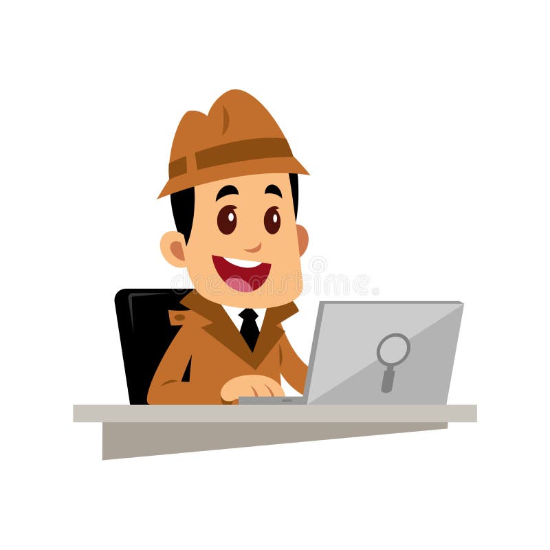 Vector Drawing of a Silhouette of a Detective Stock Vector ...