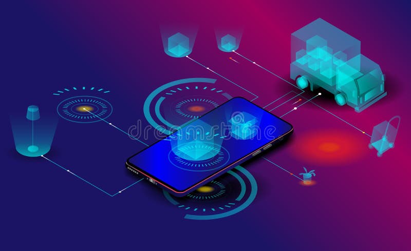 Vector Drawing Digital Technology. Stock Vector - Illustration of ...