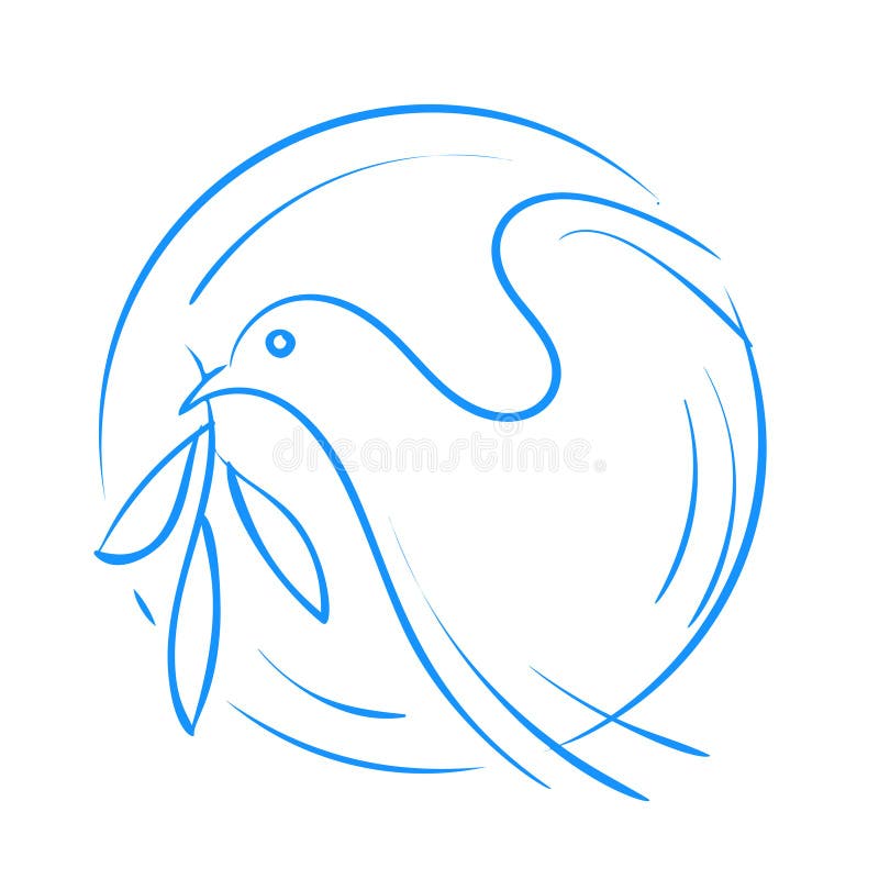 Vector Drawing of a Dove of Peace in a Circle Stock Vector ...