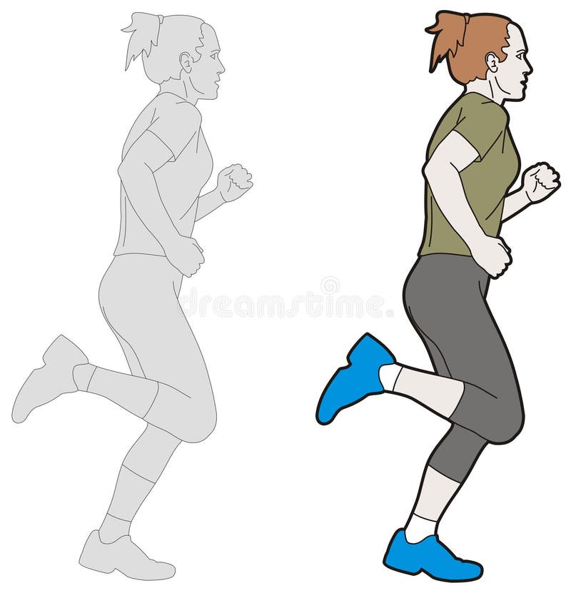 Vector Drawing of a Female Long Distance Runner. Stock Vector ...