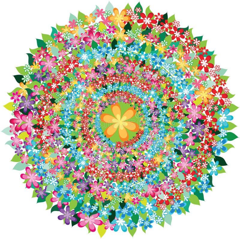 Vector Drawing Flower Circle Background Stock Illustration ...